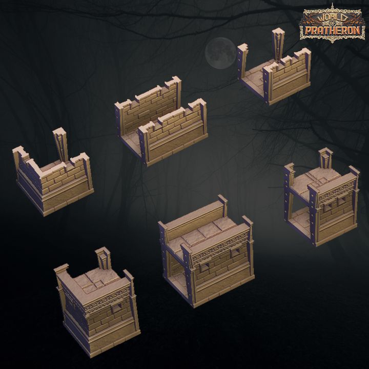 3D Printable Ancient city of the great pharaohs - Large gates and walls ...