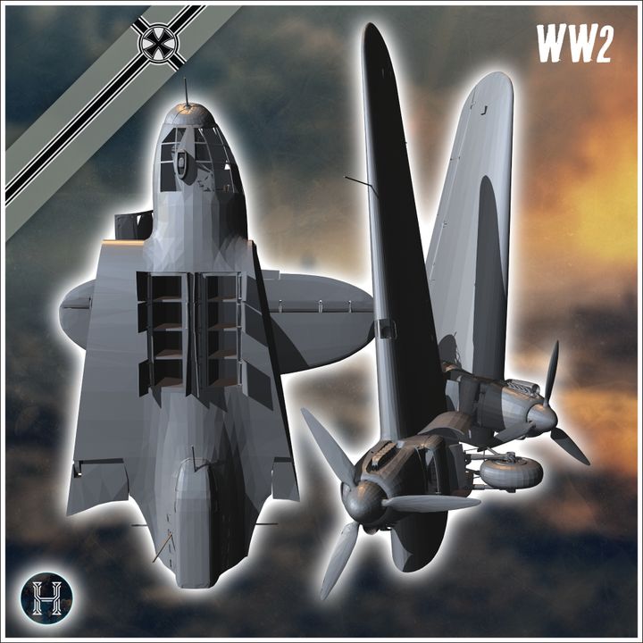 3D Printable Heinkel He 111 airliner and bomber aircraft (6) - Germany ...