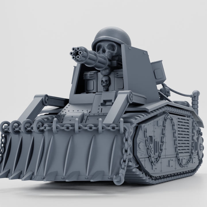 3D Printable Heavy tank Char B1 (France, WW2) converted to CYBERPUNK ...
