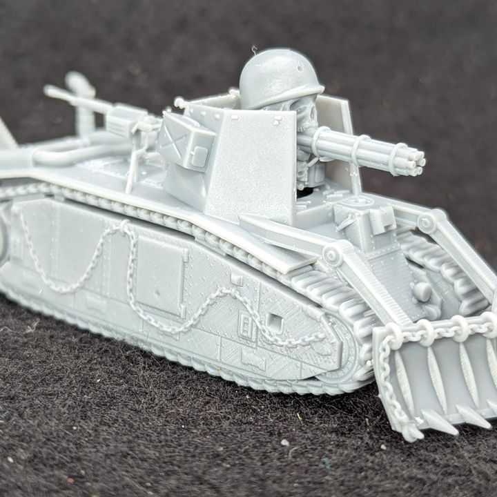 3D Printable Heavy tank Char B1 (France, WW2) converted to CYBERPUNK ...