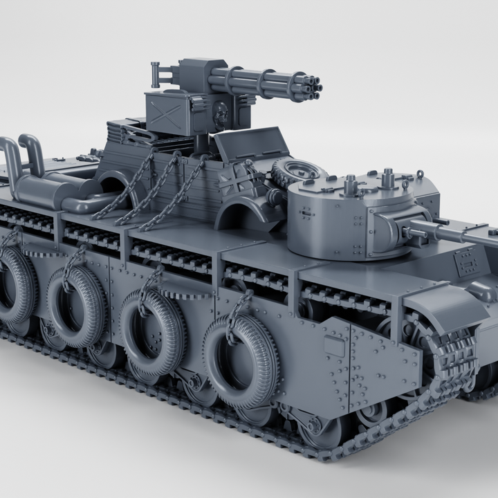 3D Printable Heavy Tank T35 + Kubelwagen car (USSR+Germany, WW2 ...