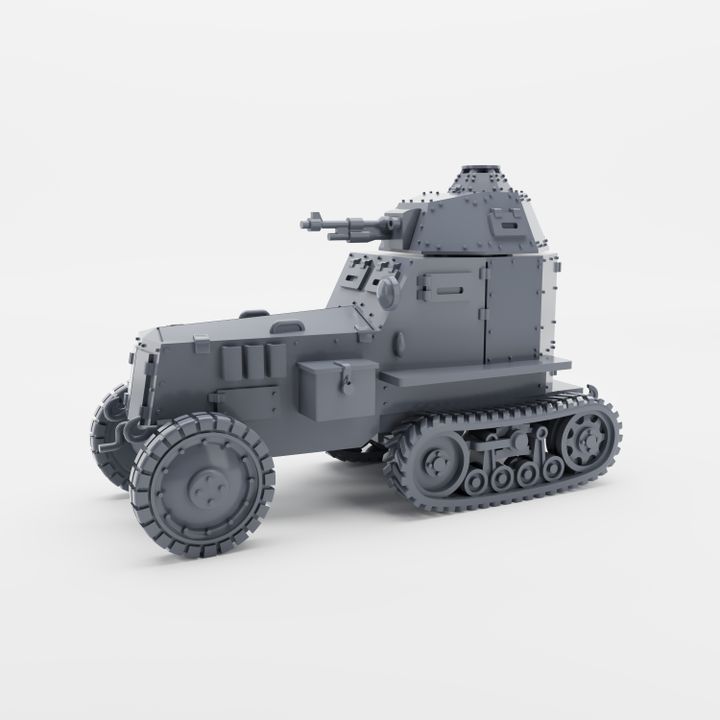 3D Printable Half-track Wz.28 - Armored car model 28 (Poland, Interwar ...