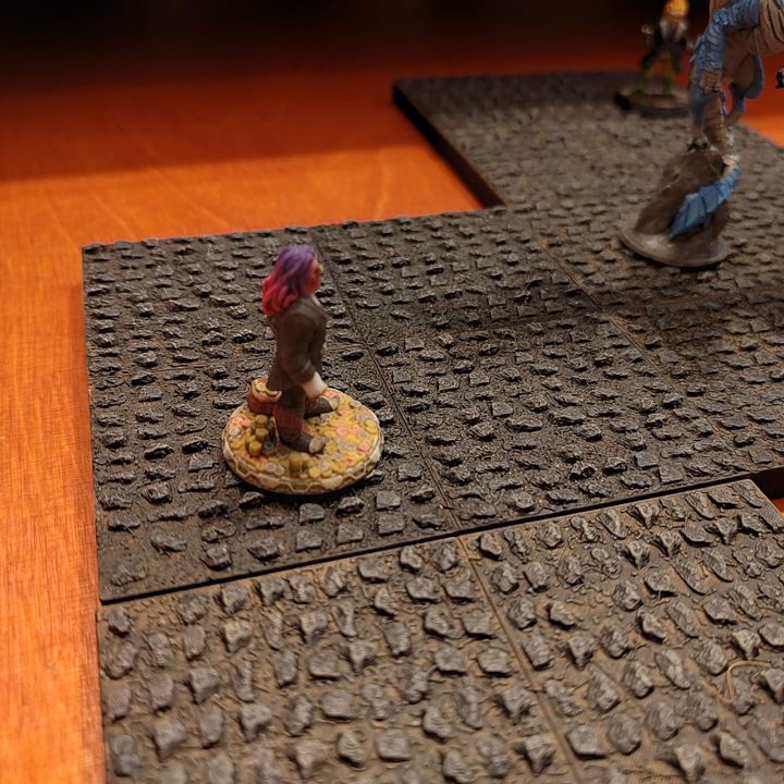 3D Printable Cobblestone Road Tile Set by Triari3D Creative