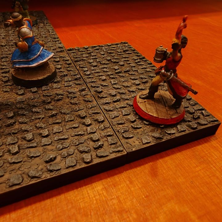 3D Printable Cobblestone Road Tile Set by Triari3D Creative