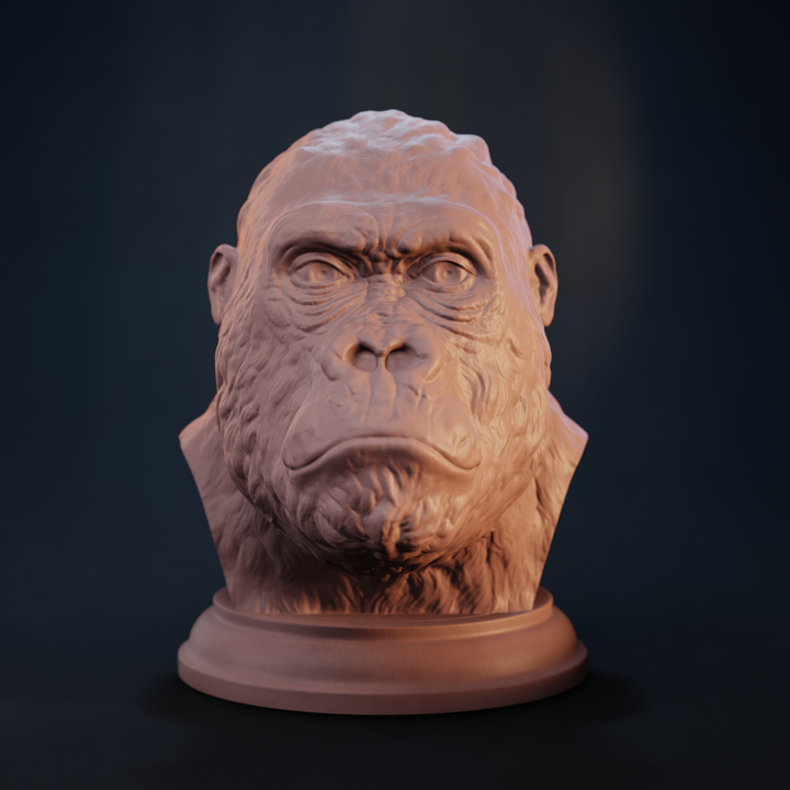 3D Printable Gorilla Bust by Pirmin