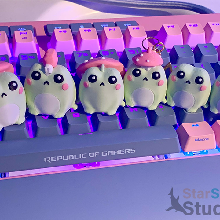 Download Grumpy Kawaii Chibi Mushroom Blob Forest Frogs & Keychains ...