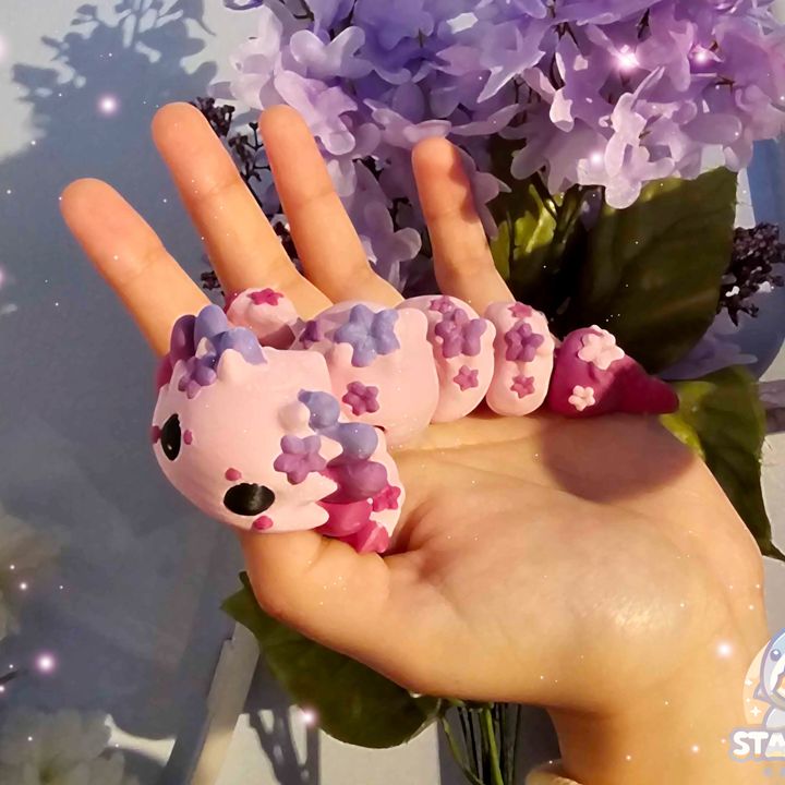 下载 Baby Blossom Axolotl Tadling Lizard Amphibian Articulated/Flexible ...