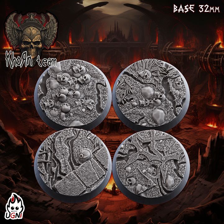 3D Printable x17 Base for Bloody Valkyries by UGNI Miniatures