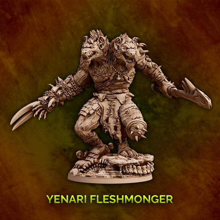 3D Printable Yenari Fleshmonger - Two-headed Beast by Artificers_Mini