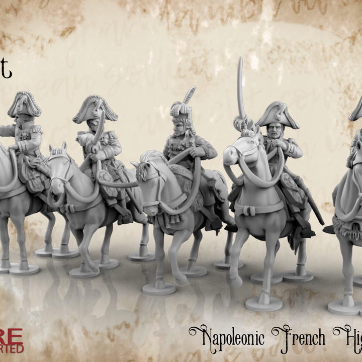 3D Printable 1812 French high command by BattleCat Miniatures