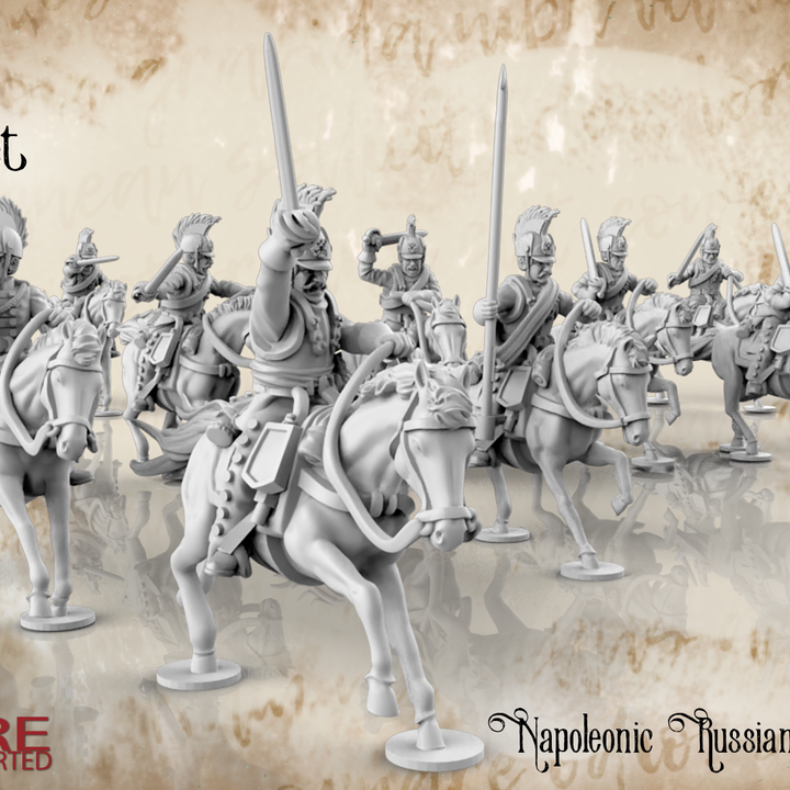 3D Printable 1812 Russian curassiers by BattleCat Miniatures