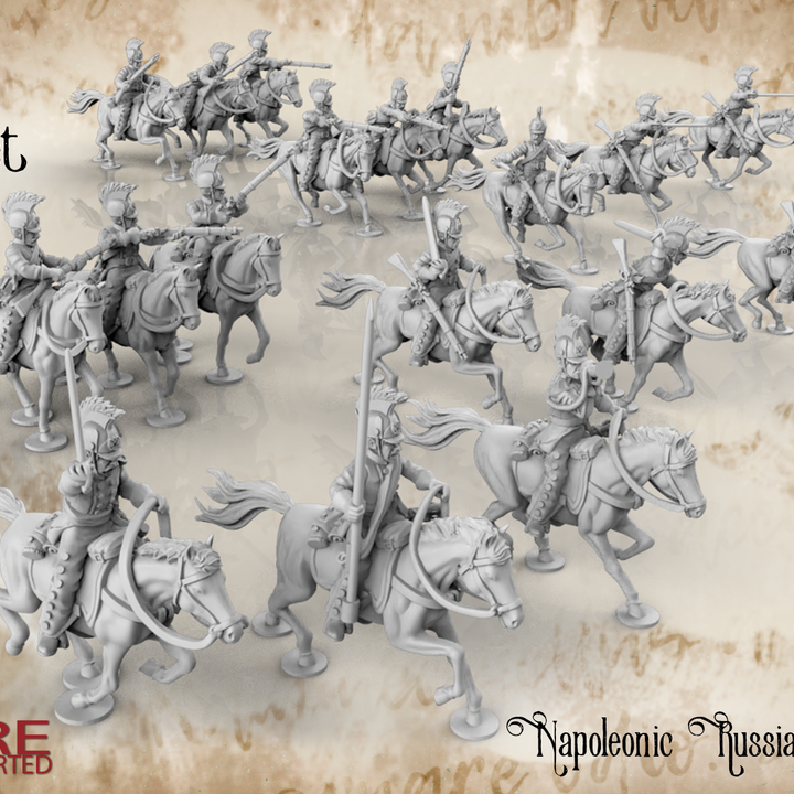 3D Printable 1812 Russian dragoons by BattleCat Miniatures