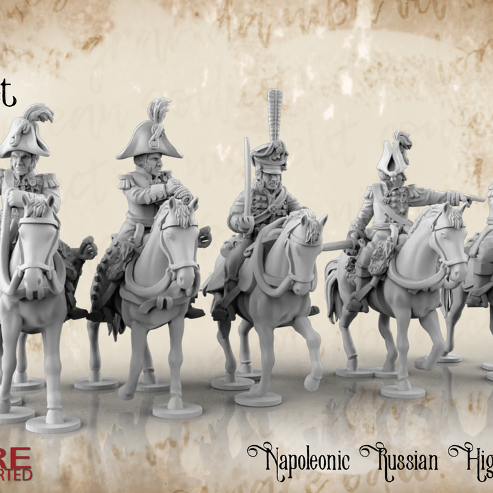 3D Printable 1812 Russian High command by BattleCat Miniatures