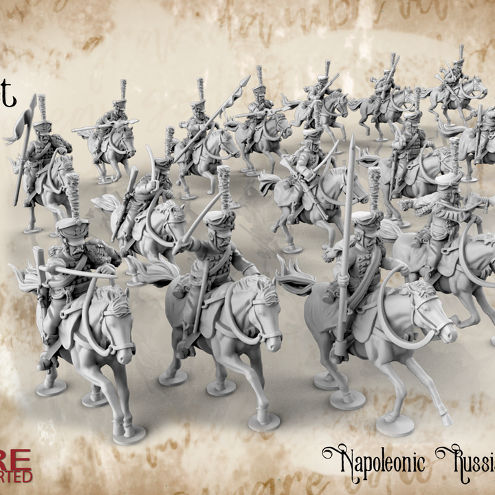 3D Printable 1812 Russian hussars by BattleCat Miniatures