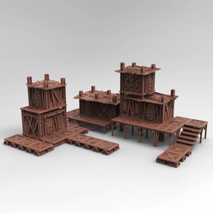 3D Printable Scum City - Shanty Town by Tesseract Tomb