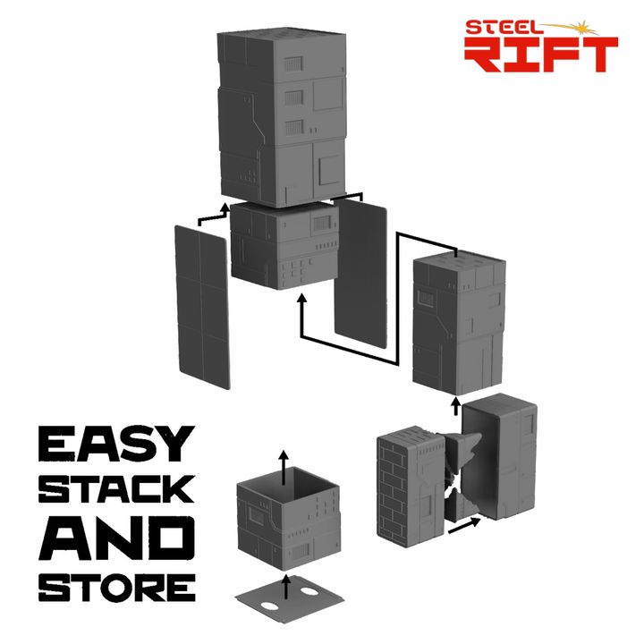 3D Printable Skyline: Stack Pack by Death Ray Designs