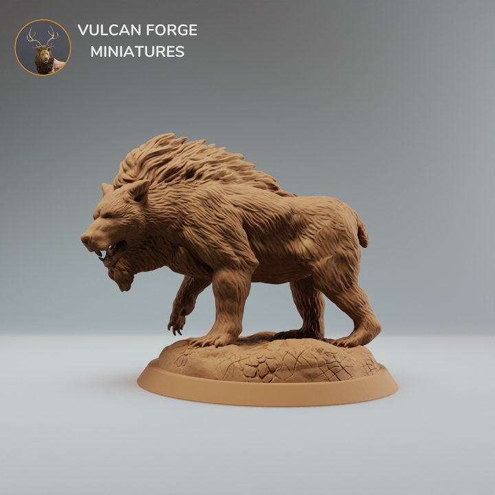 3D Printable Giant Dire Bear DND miniature - 2 inch base, Pre-supported ...
