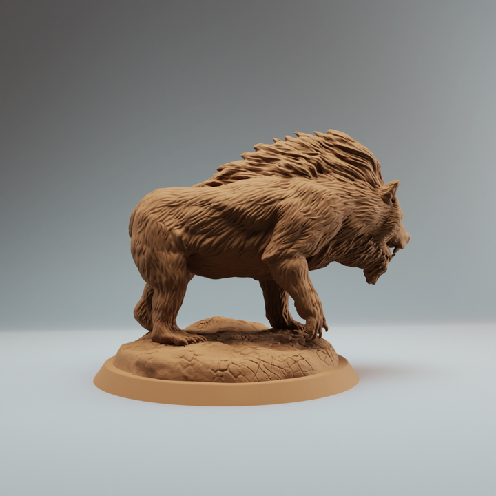 3D Printable Giant Dire Bear DND miniature - 2 inch base, Pre-supported ...