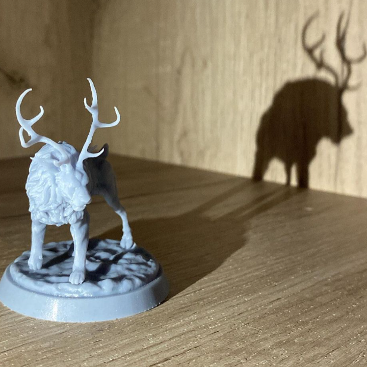 3D Printable Lion deer beast, forest fantasy creature 32mm Scale Pre ...