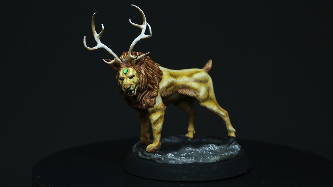 3D Printable Lion deer beast, forest fantasy creature 32mm Scale Pre ...