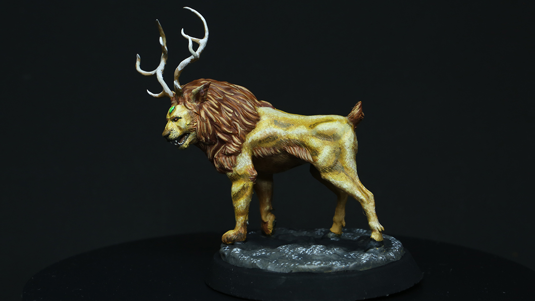 3D Printable Lion deer beast, forest fantasy creature 32mm Scale Pre ...