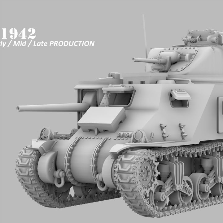 3D Printable M3A3 Lee early, mid, late prod by Counlane Models