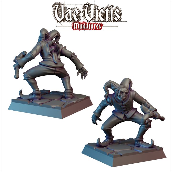 3D Printable Corrupted Jester [PRE_SUPPORTED] by Vae Victis Miniatures