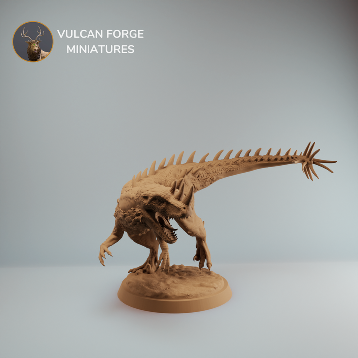3D Printable Fantasy dinosaur raptor with spikes dnd creature - Pre ...