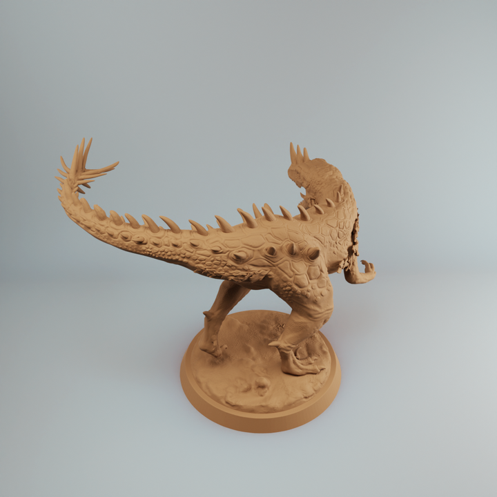 3D Printable Fantasy dinosaur raptor with spikes dnd creature - Pre ...