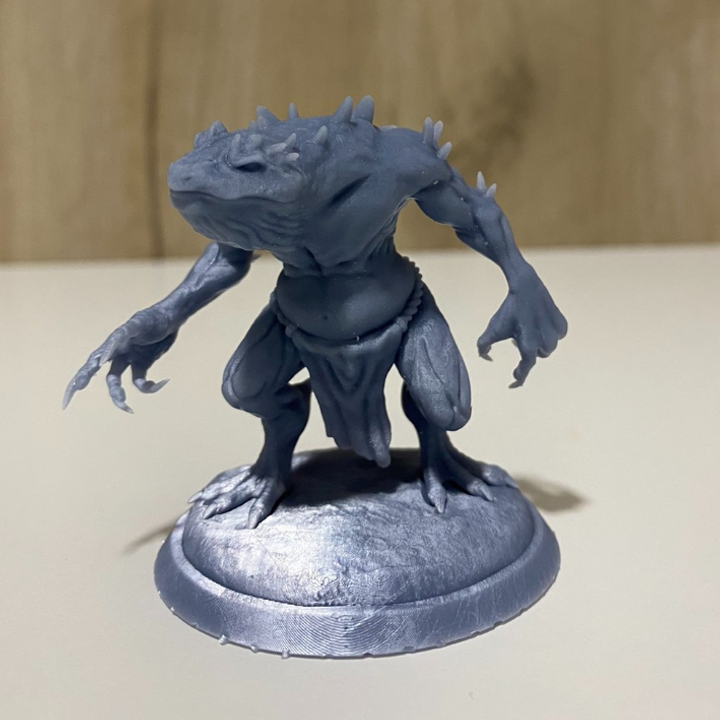 3D Printable Slaad Dnd miniature, 2 inch base pre-supported by Vulcan ...