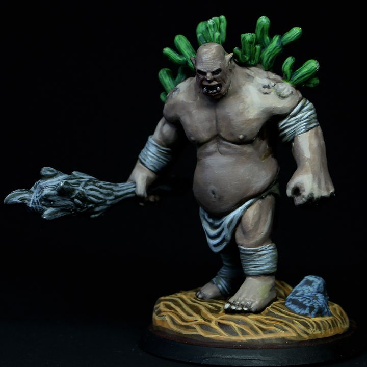 3D Print of Desert ogre with club - dnd miniature - 2 inch base - pre ...
