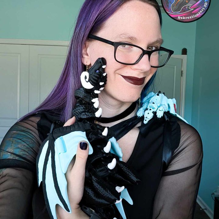 3D Printable Dragon Shoulder Puppet by Kirsten M