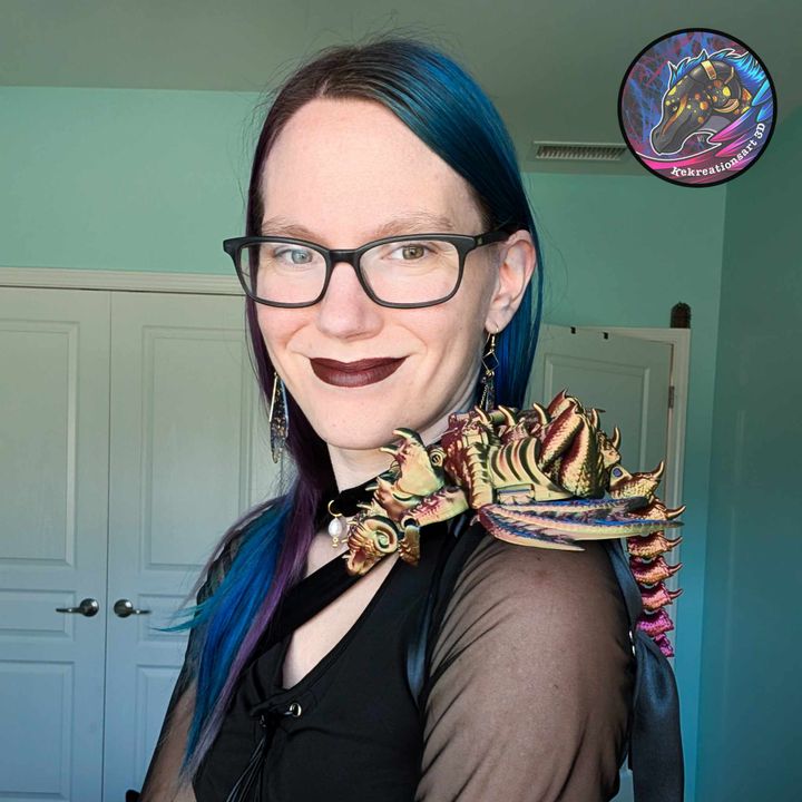 3D Printable Dragon Shoulder Puppet by Kirsten M