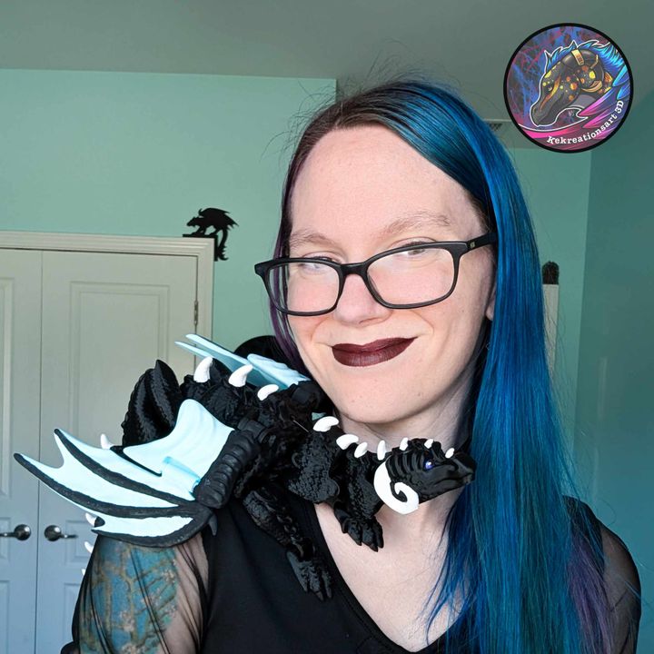 3D Printable Dragon Shoulder Puppet by Kirsten M