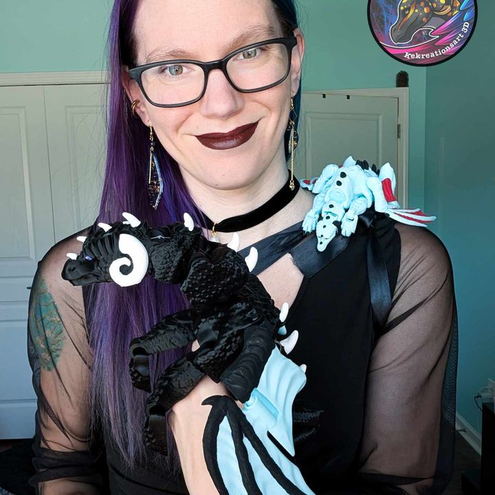 3D Printable Dragon Shoulder Puppet by Kirsten M