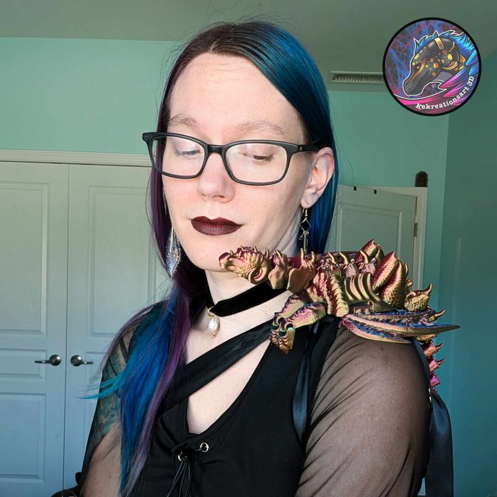 3D Printable Dragon Shoulder Puppet by Kirsten M