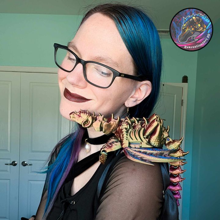 3D Printable Dragon Shoulder Puppet by Kirsten M