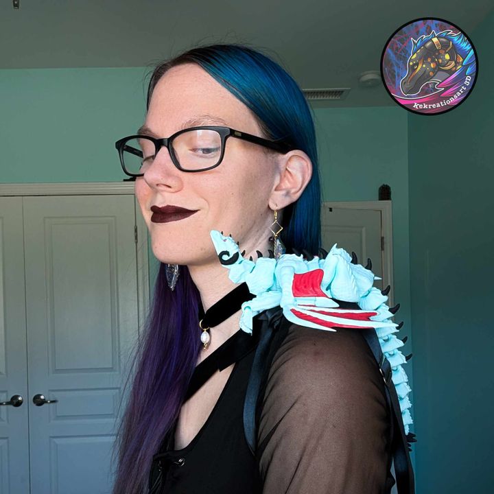 3D Printable Dragon Shoulder Puppet by Kirsten M