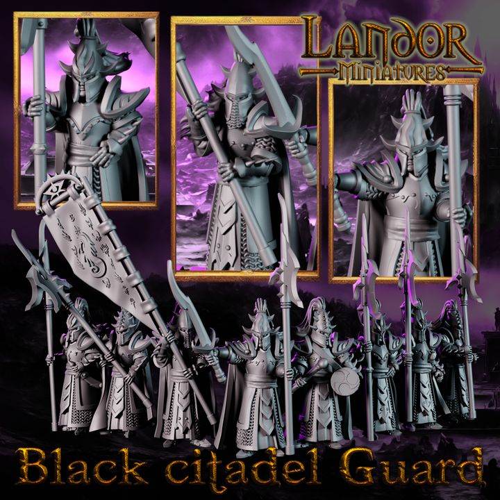 3D Printable Black Citadel Guard by Landor Miniatures