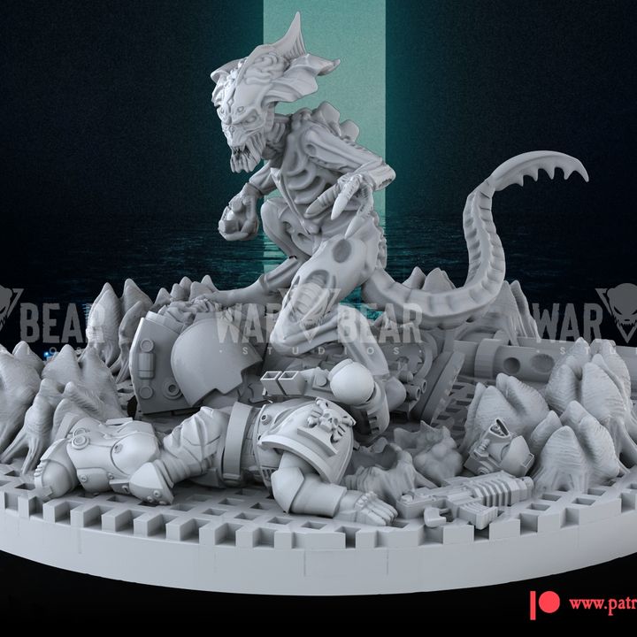 3D Printable Alien cult Matriarch by BattleCat Grim Wars