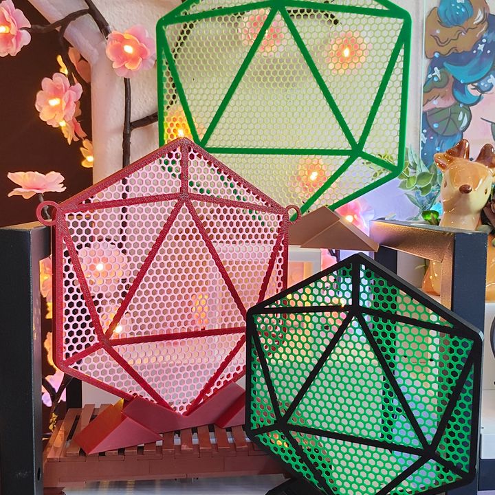 3D Printable d20 Pinboard - D&D Enamel Pin Display Board by Kelcy Knapp