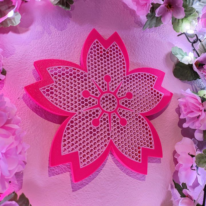 3D Printable Cherry Blossom Pin Board | Sakura Enamel Pin Display Board ...