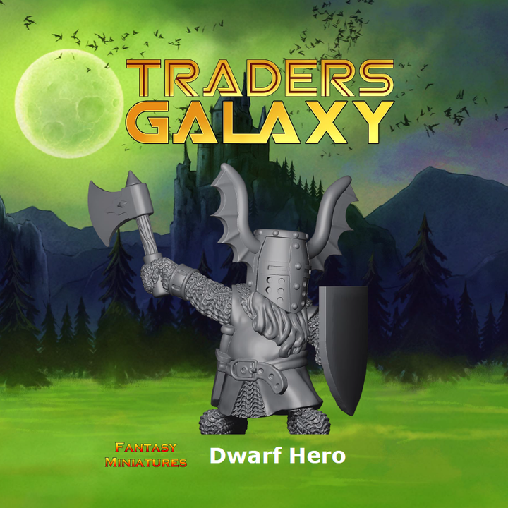 3D Printable Dwarf - Hero by Traders Galaxy Miniatures and Games