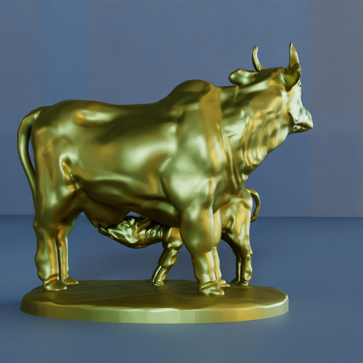 3D Printable Cow and calf indian stl by Niranjay Renahan