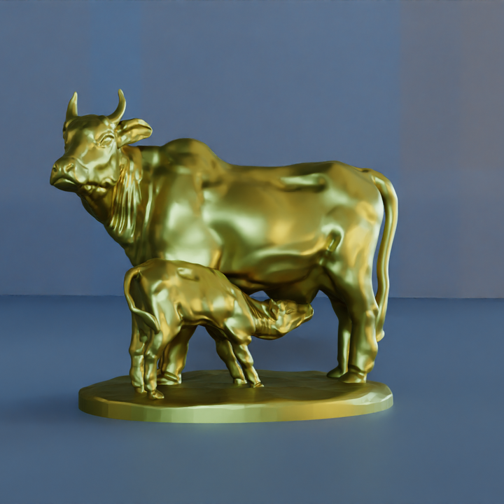 3D Printable Cow and calf indian stl by Niranjay Renahan