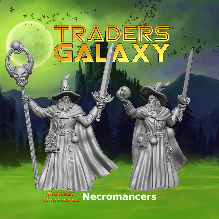 3D Printable Undead - Necromancer 2 by Traders Galaxy Miniatures and Games