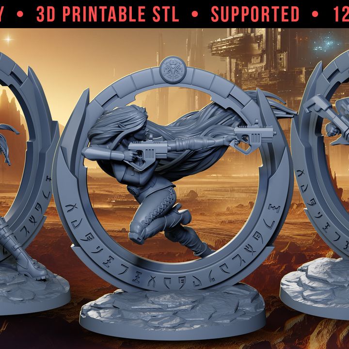 3D Printable Vaelora - Sculpted Sisters: Space Elves Edition by AsymSculpts