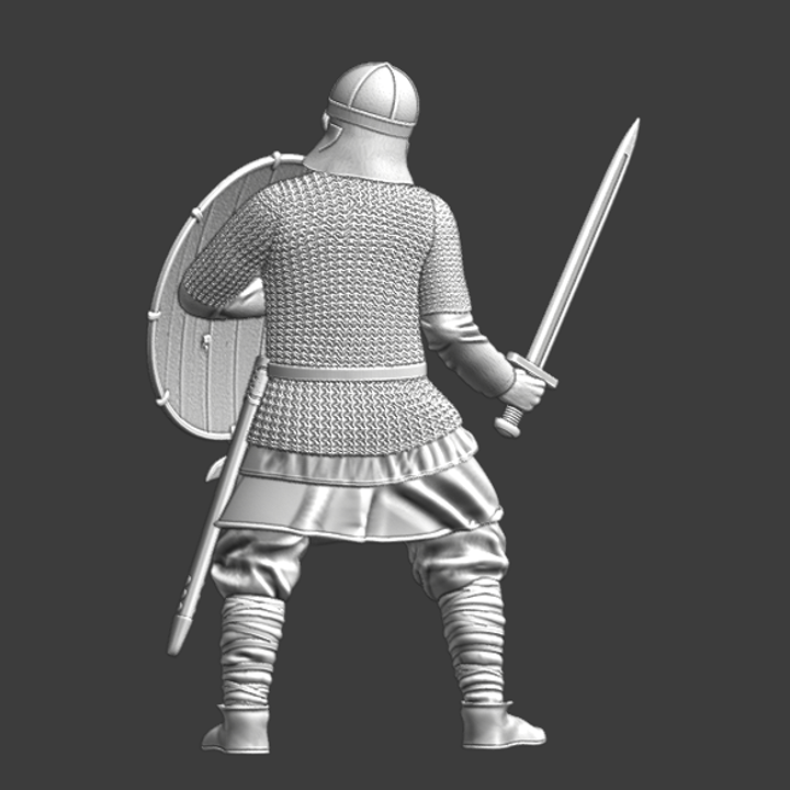 3D Printable Viking Hird Warrior with sword and shield by Northern ...