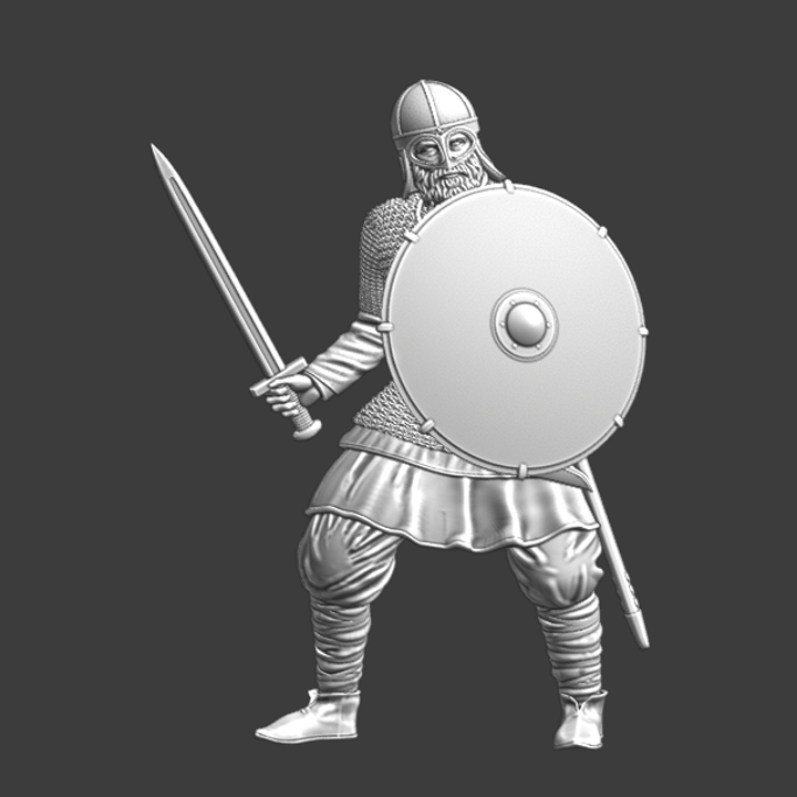 3D Printable Viking Hird Warrior with sword and shield by Northern ...