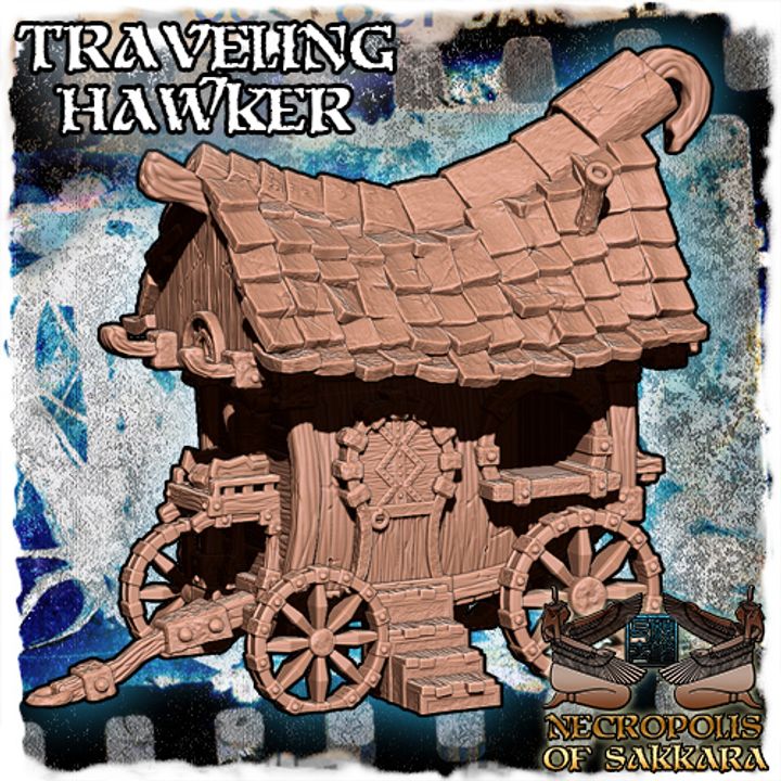 3D Printable Fantasy Traveling Hawker Merchant by Pharaoh's Workshop